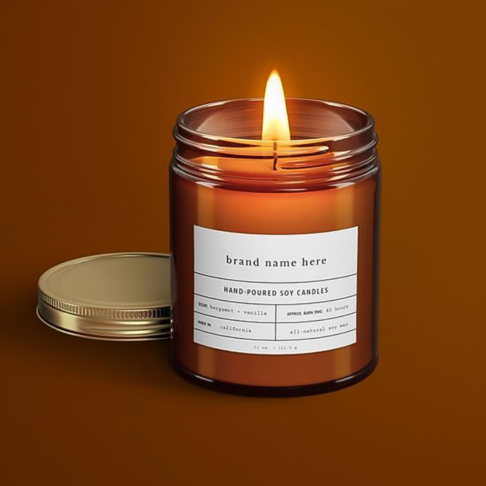 Luxury large glass candle jar