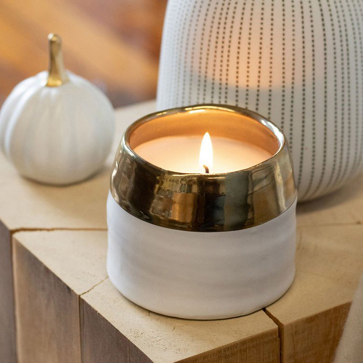 New handmade ceramic candle jar